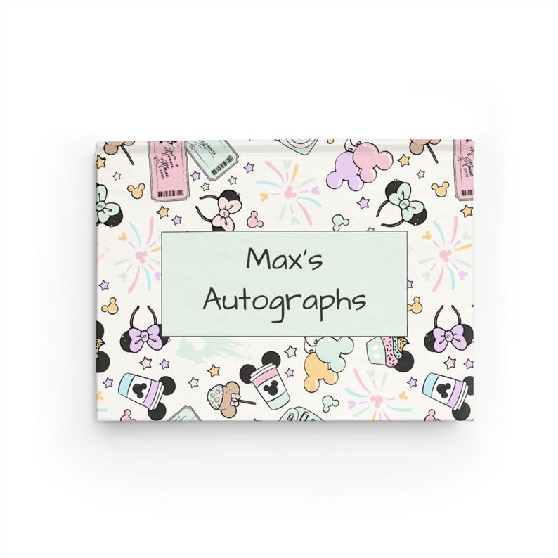 Personalized Disney Autograph Book - Character Signature Notebook, Park ...