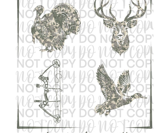 The Boys of Fall Hunting PNG Deer Duck Turkey Hunting Bow Camo Retro ...