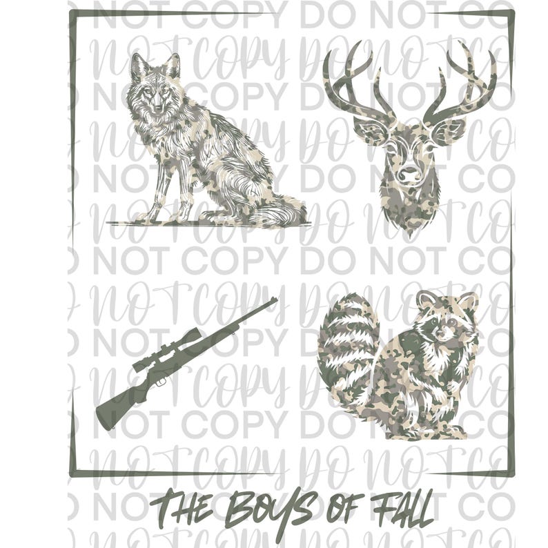 The Boys of Fall Hunting PNG Deer Coyote Raccoon Hunting Camo Retro ...