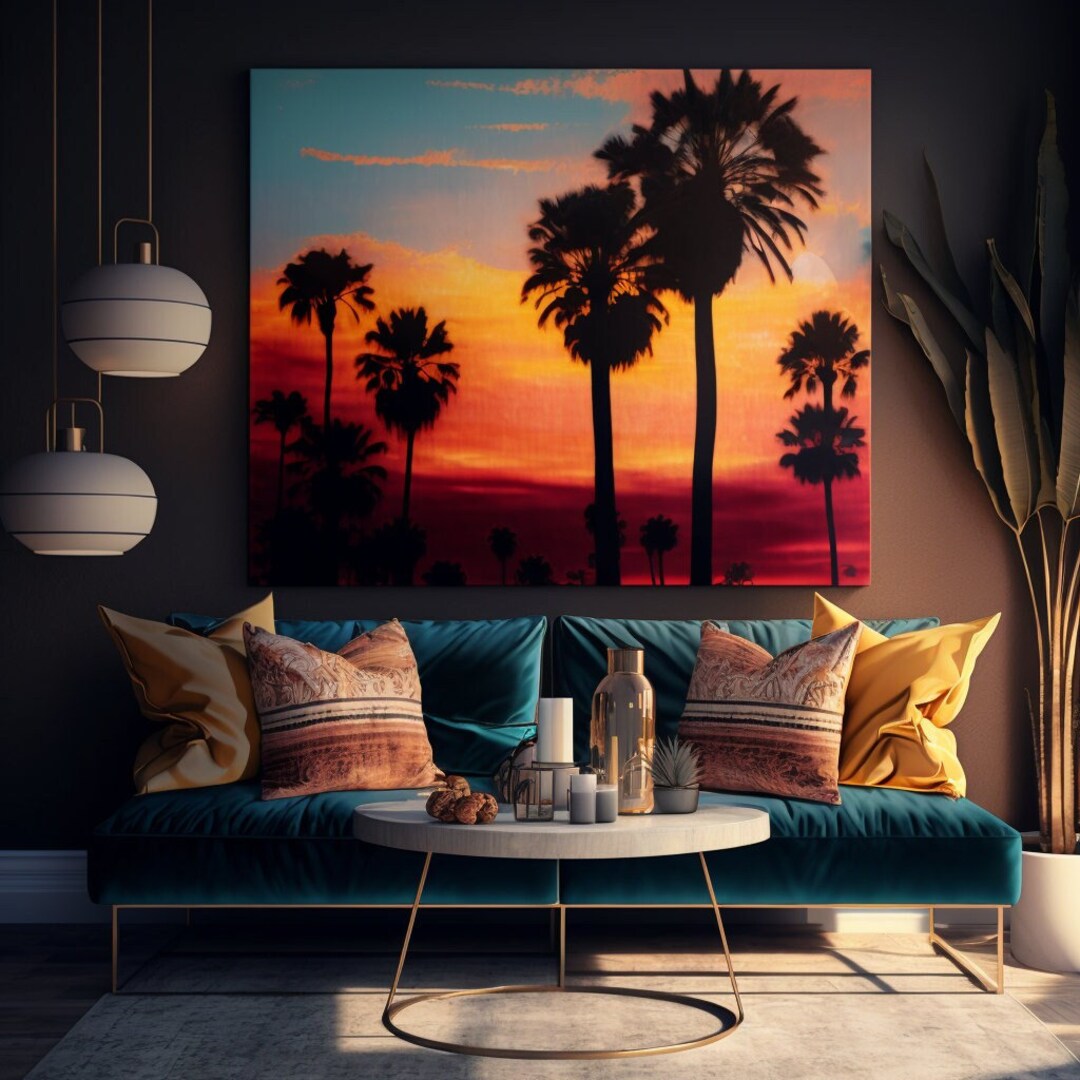 Boho California Sunset Poster - Etsy