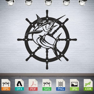 Marlin Fishing Svg, Tuna Fishing Dxf, Download Digital Vector Files for ...