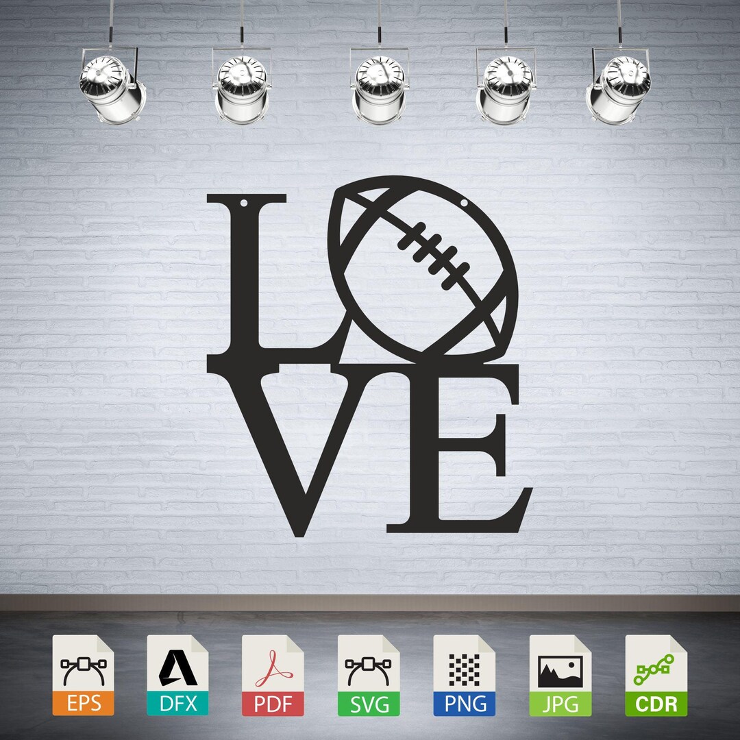 Love Football SVG: Laser Cut CNC Vector Files (digital Download) - Etsy