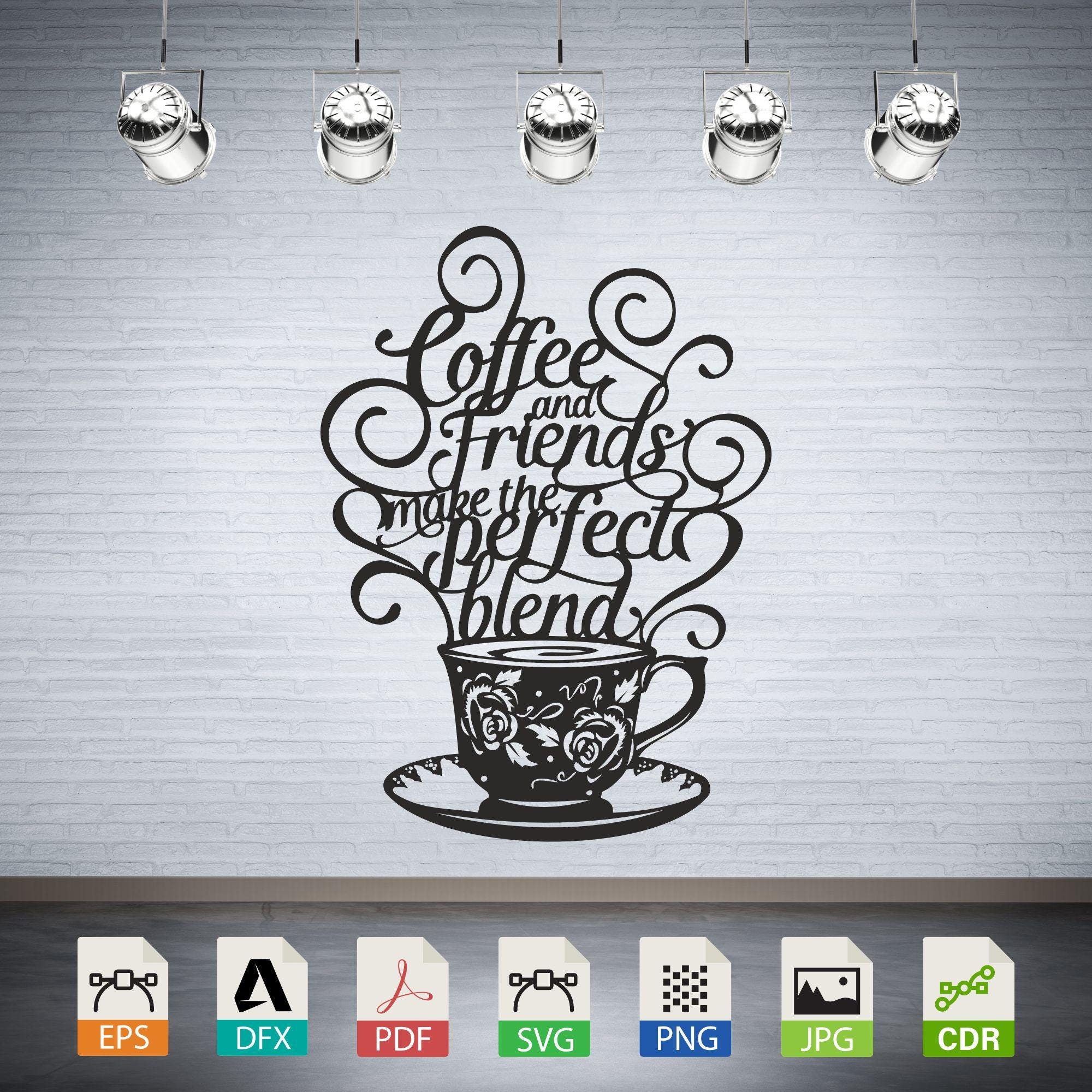 Coffee and Friends SVG: Bar Sign Laser Cut Files (digital Download) - Etsy