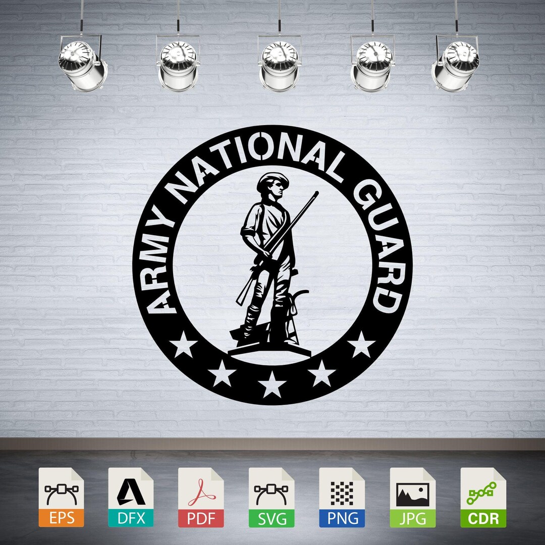 Army National Guard Svg, USA National Guard Sign Dxf, Download Digital ...