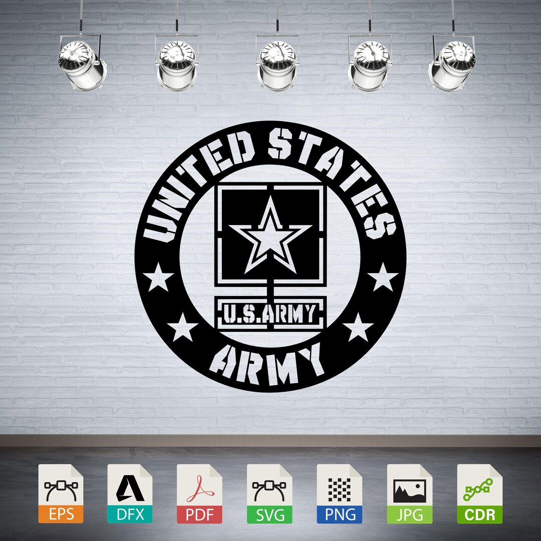 US Army Metal Wall Art Svg, Army Star Dxf, Download Digital Vector ...