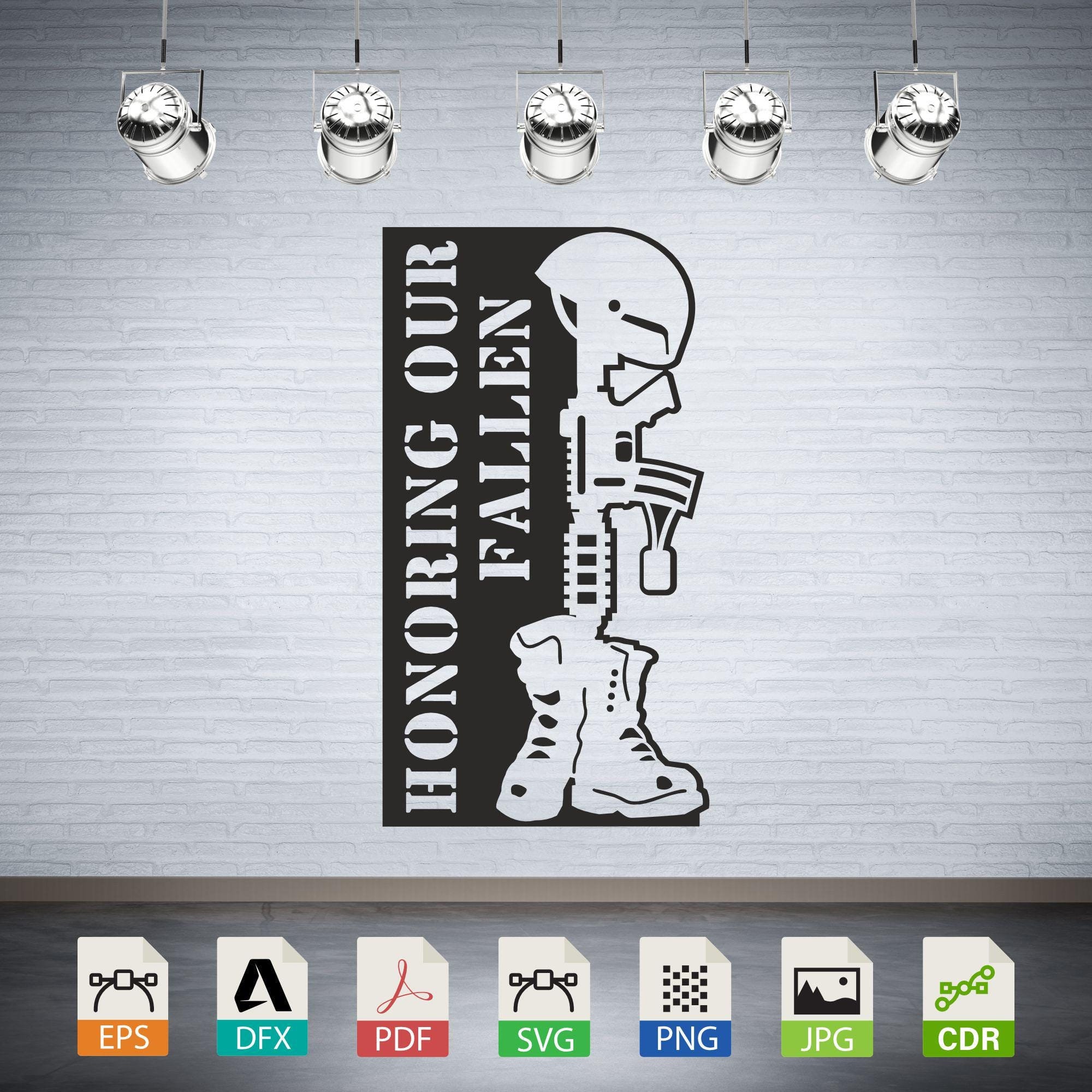 Fallen Soldier Memorial Svg, Military Veteran Dxf, Download Digital ...