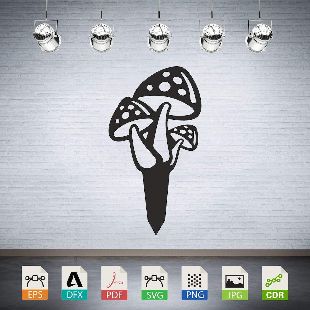Mushroom Garden Stake SVG: CNC Laser Cut Files - Etsy