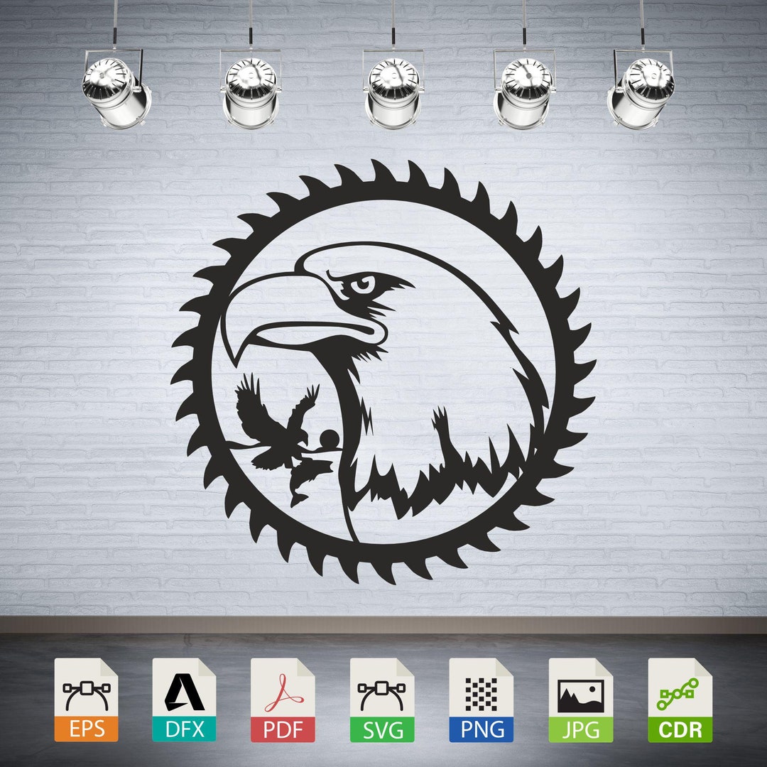 Eagle Saw Blade Svg, Eagle Hunting Dxf, Download Digital Vector Files ...