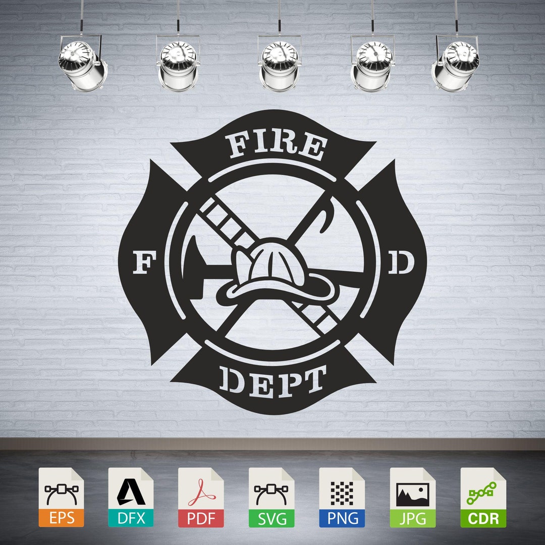 Fire Dept Svg, Firefighter Dxf, Download Digital Vector Files for ...