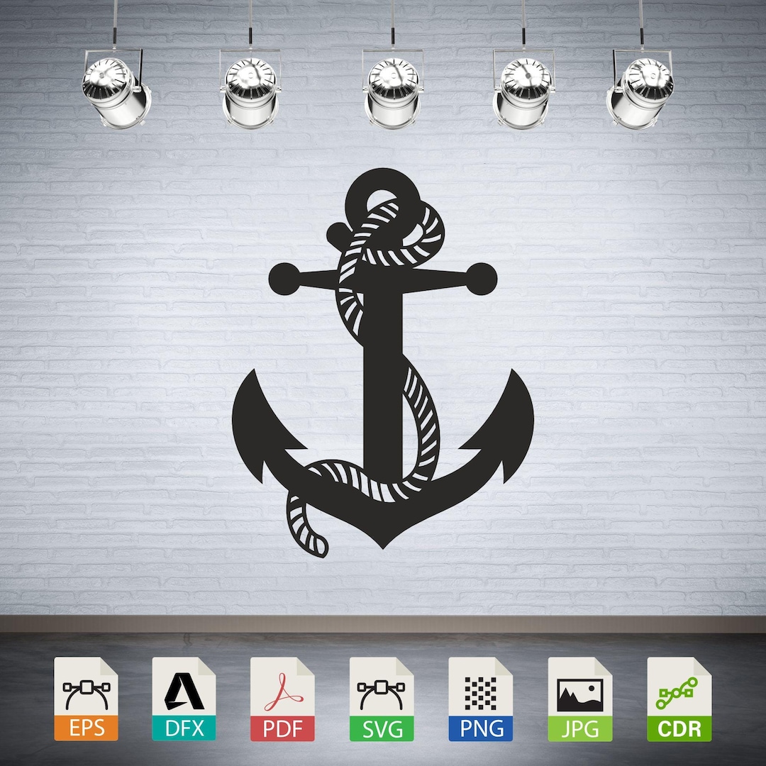 Boat Anchor Svg, Anchor Navy Dxf, Download Digital Vector Files for ...