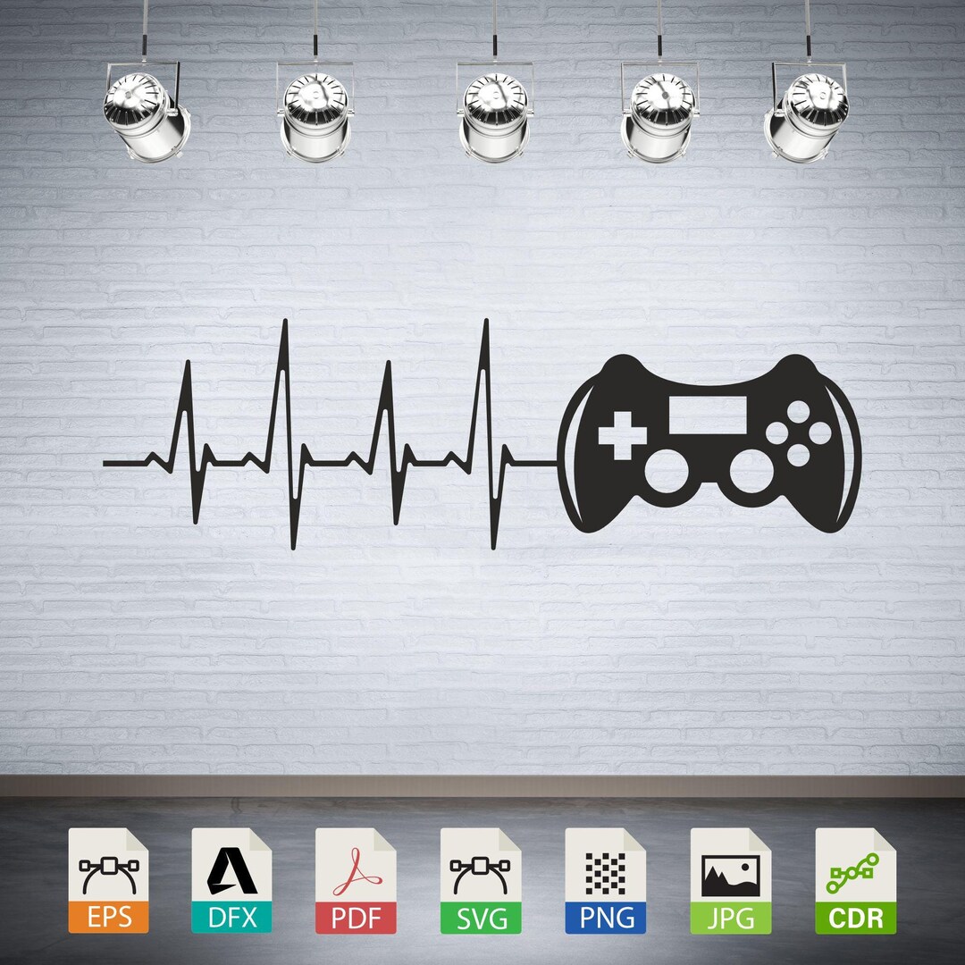 Gamer Heartbeat Svg, Gaming is My Life Dxf, Download Digital Vector ...