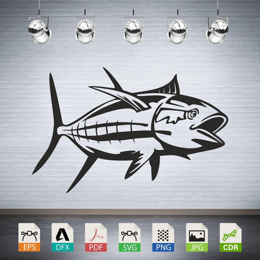 Tuna Fish Svg, Fish Wall Decor Dxf, Download Digital Vector Files for ...