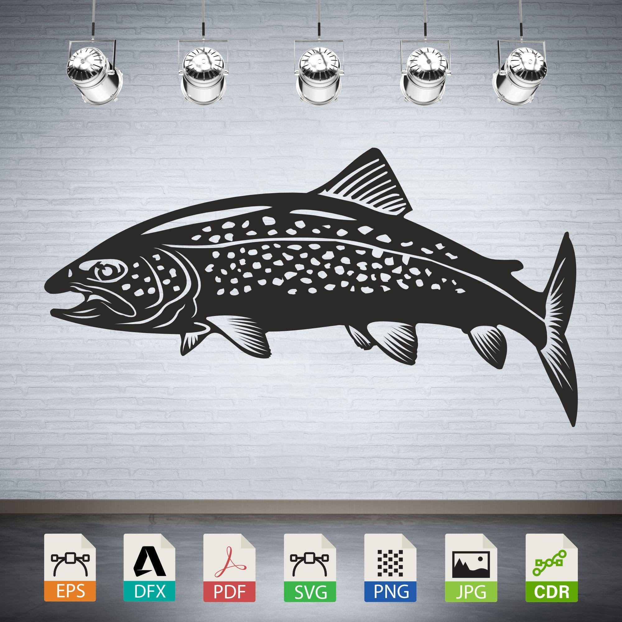Trout Fish Sign SVG: CNC Laser Cut File (digital Download) - Etsy