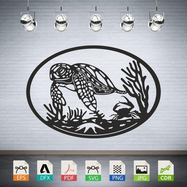 Sea Turtle Svg, Sea Turtle Wall Art Dxf, Download Digital Vector Files ...