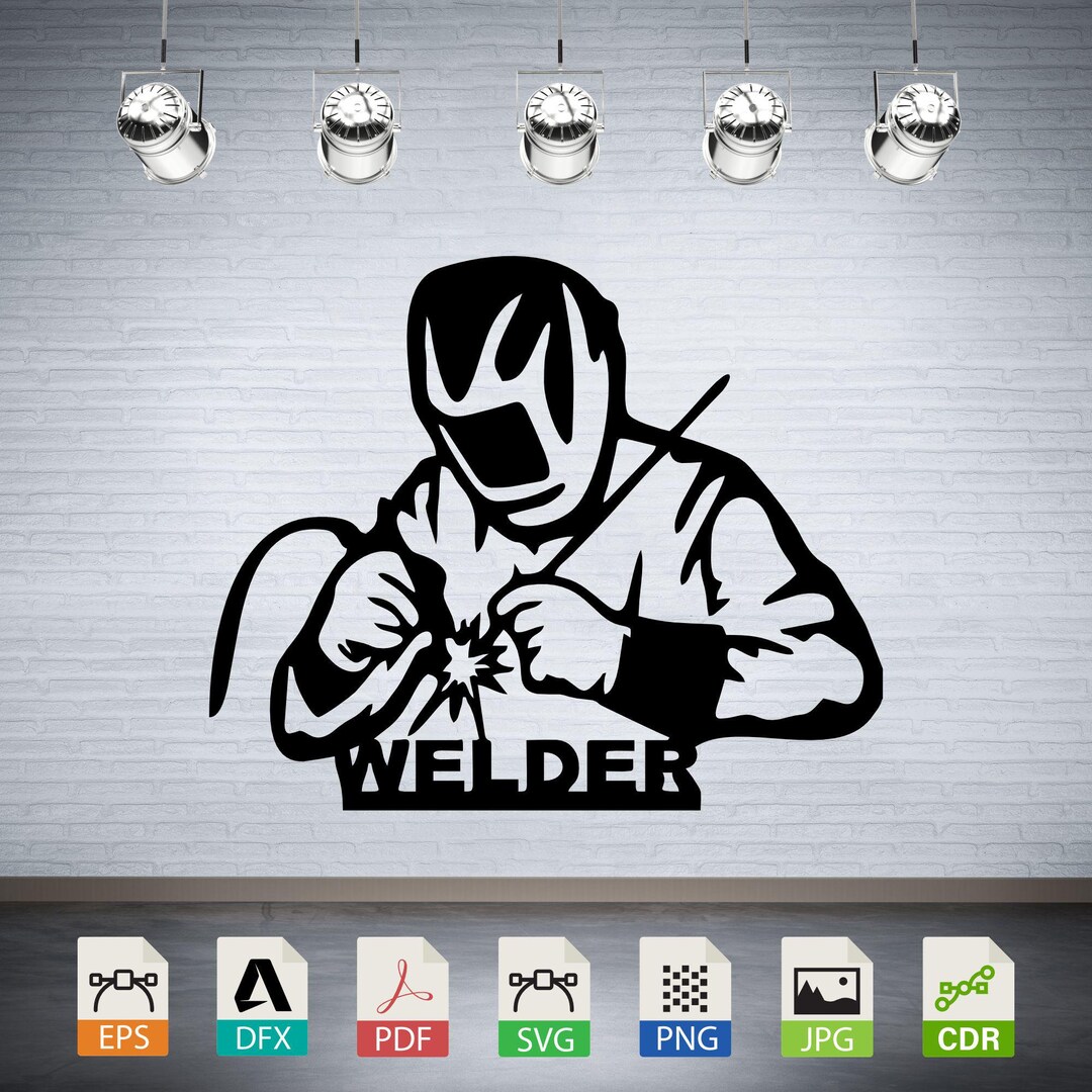 Welding Worker Svg, Welder With Sparks Dxf, Download Digital Vector ...
