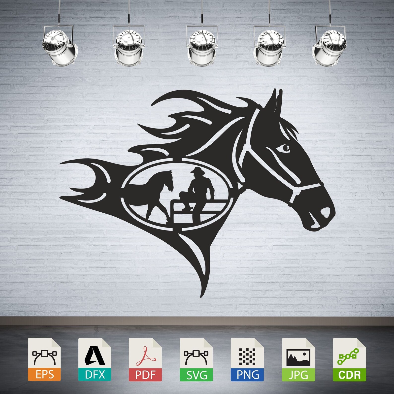 Head Hores Svg, Horse Riding Dxf, Download Digital Vector Files for ...