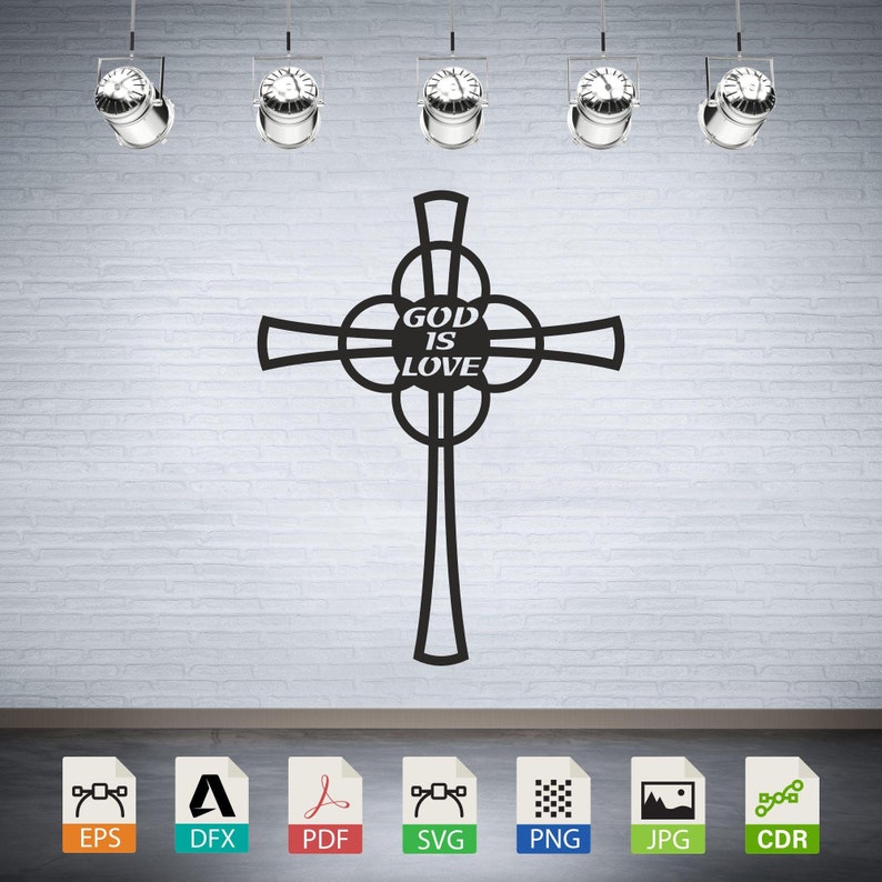 Christian Cross Svg, God Loves You Dxf, Download Digital Vector Files ...