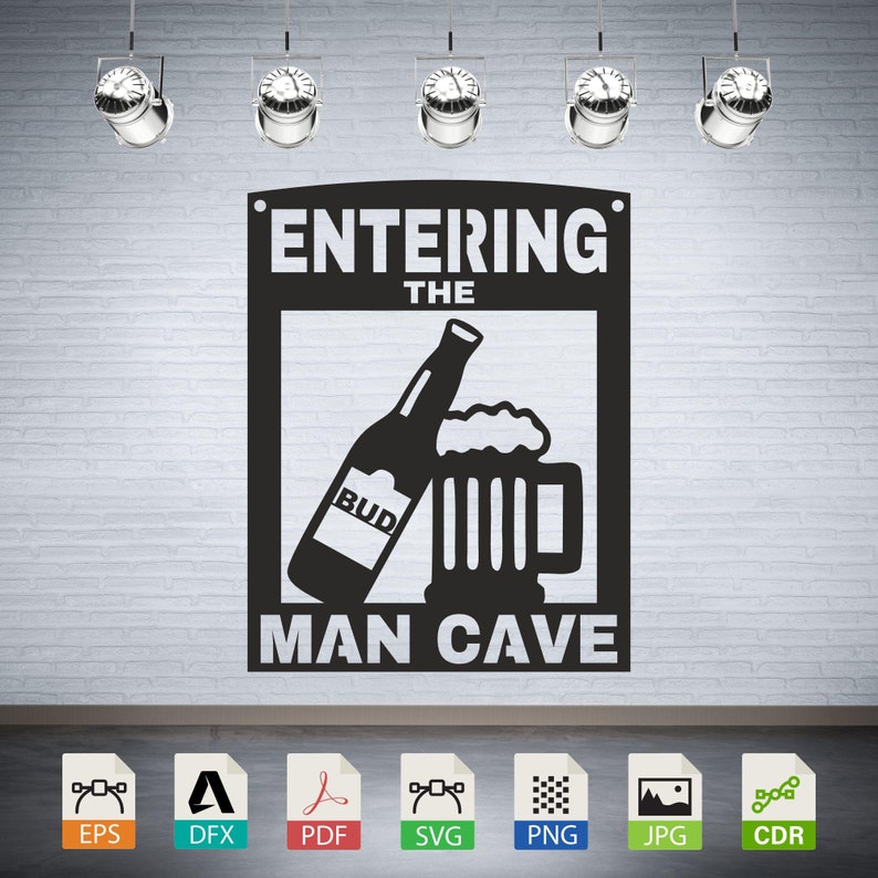 Beer Sign Svg, Man Cave Fathers Dxf, Download Digital Vector Files for ...