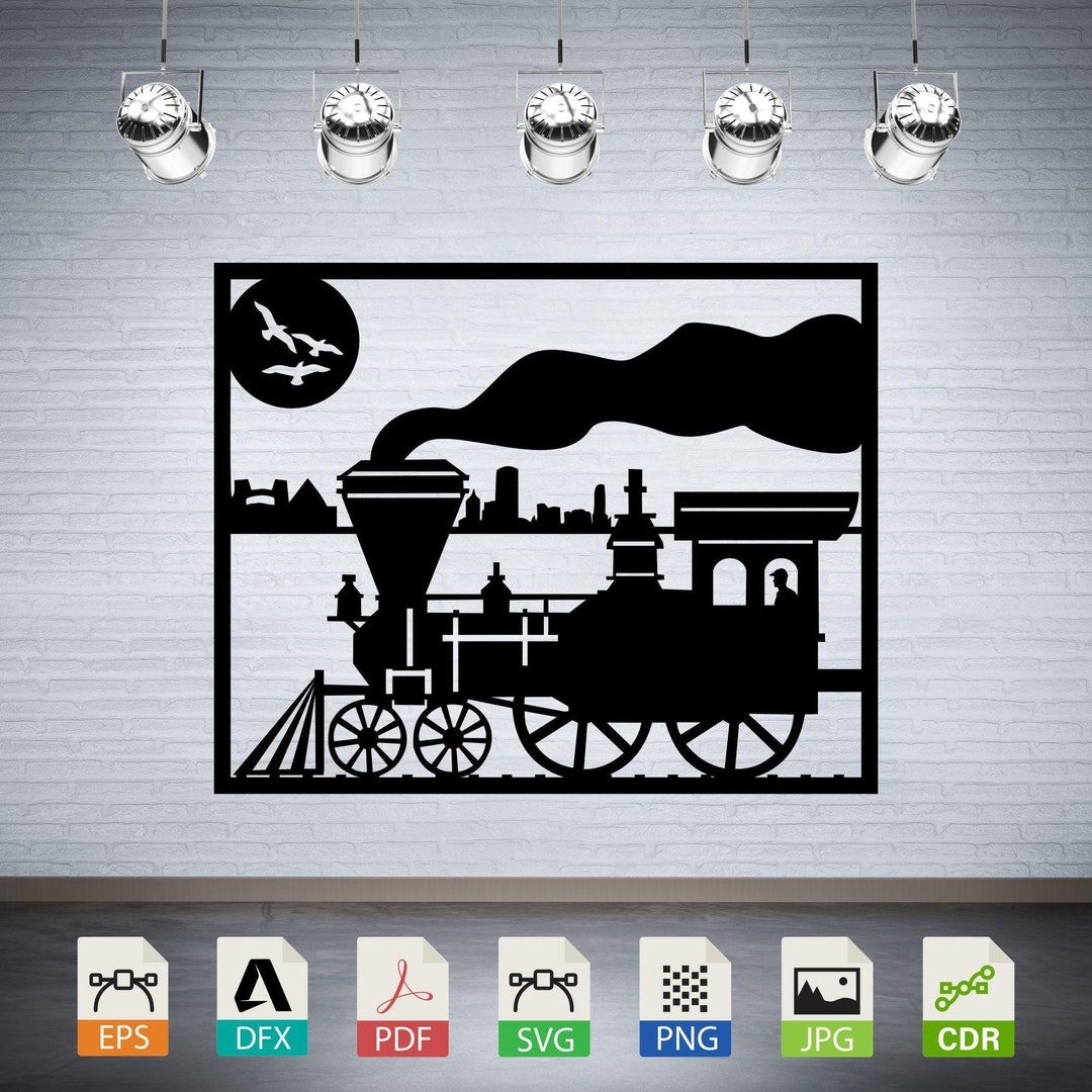 Vintage Train Svg, Steam Train Wagon Dxf, Download Digital Vector Files ...