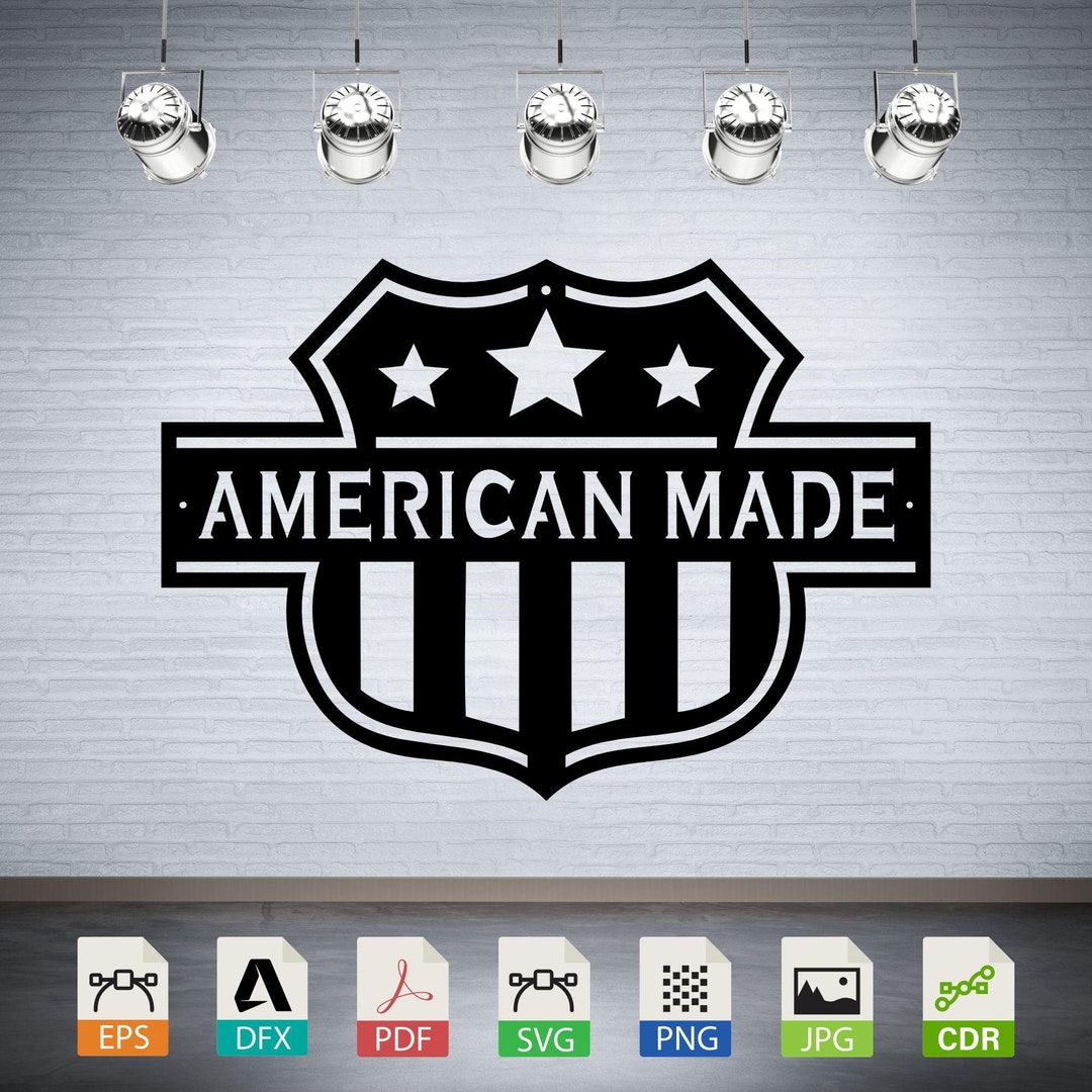 American Flag Svg, American Made Sign Dxf, Download Digital Vector ...
