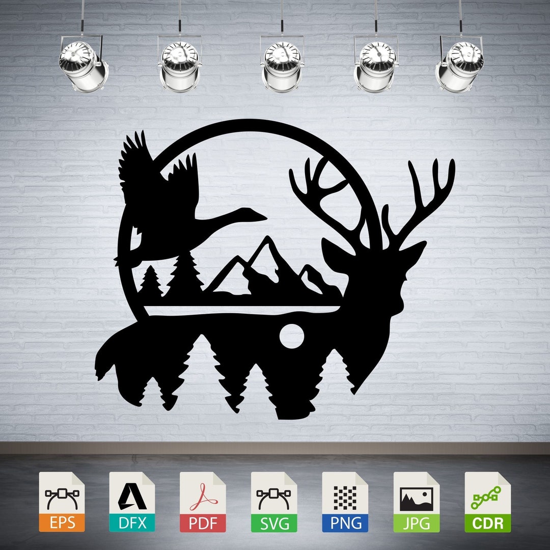 Deer Mountain Sign Svg, Download Digital Vector Files for Instant Use ...