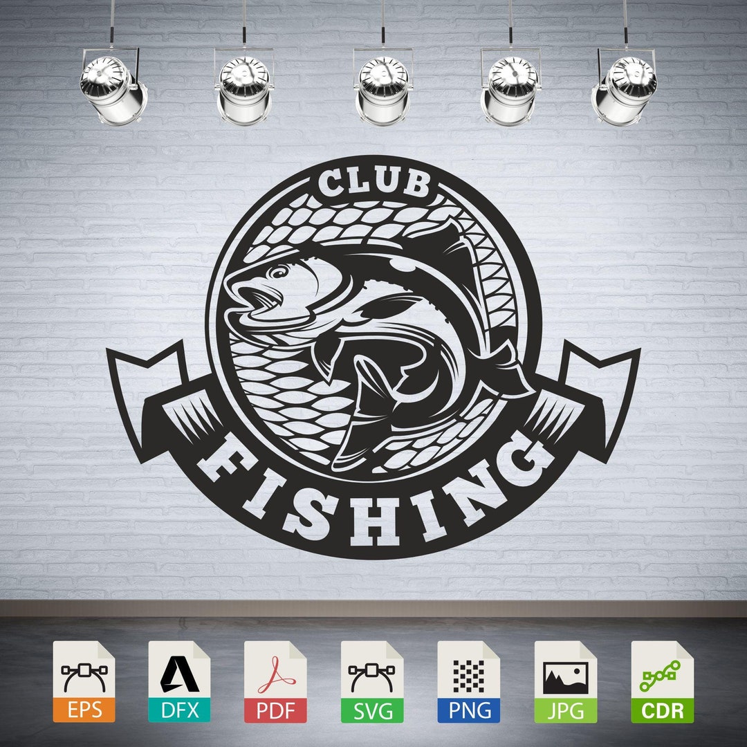 Fishing Club SVG, Fishing Sign Decor Dxf, Download Digital Vector Files ...