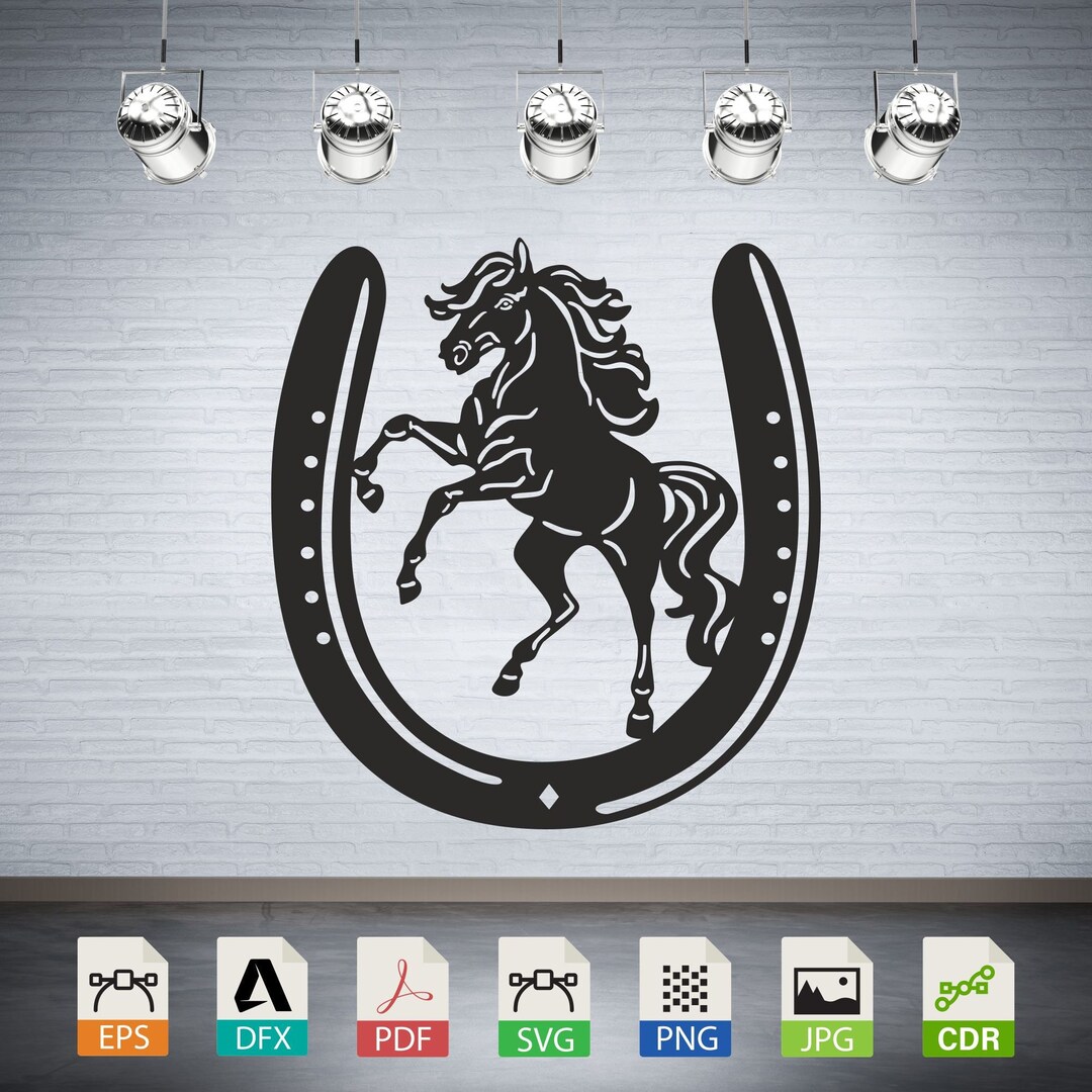 Horseshoe Svg, Horse Sign Dxf, Download Digital Vector Files for ...