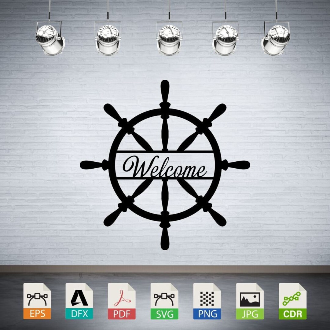 Anchor Welcome Sign: Nautical SVG DXF Vector Files (digital Download ...
