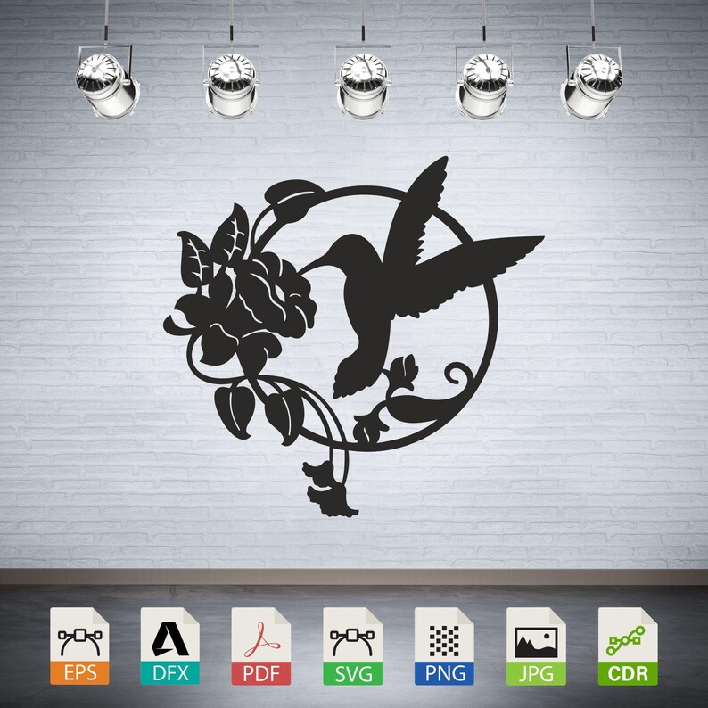 Hummingbird With Flower Svg, Hummingbird Sign Dxf, Download Digital ...