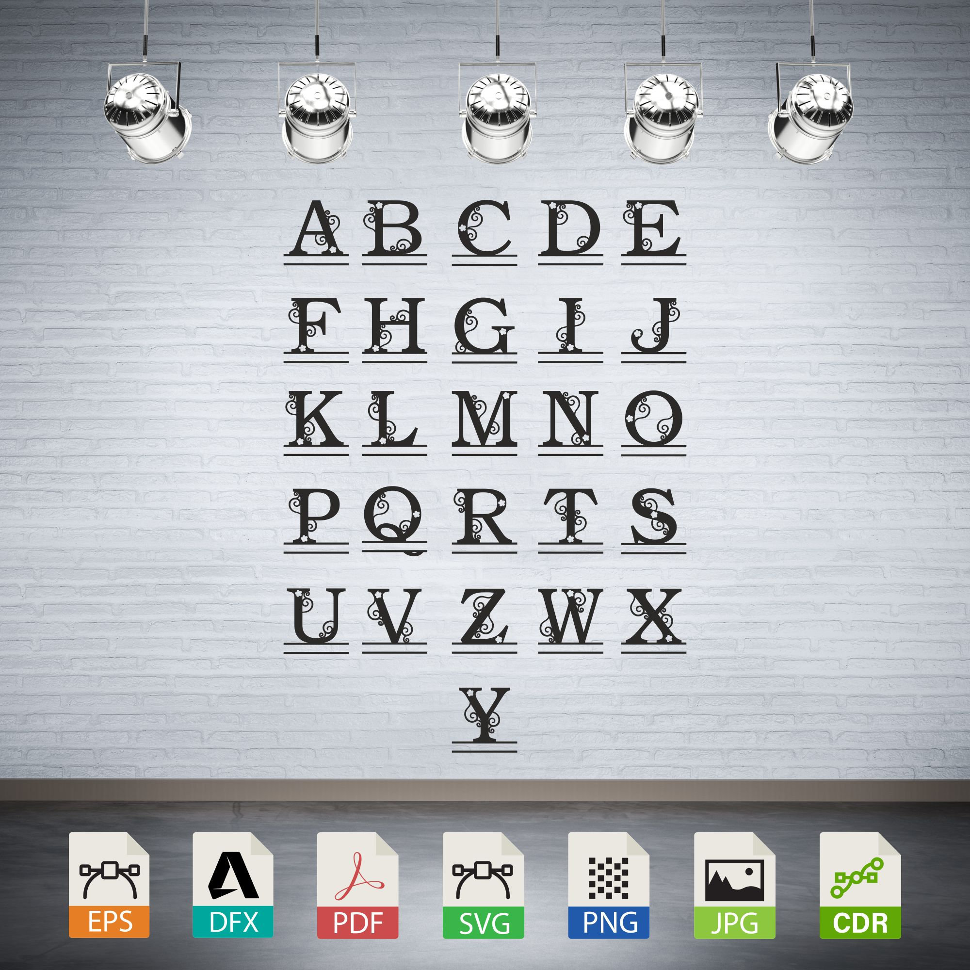 Split Letter Svg, Name Monogram Dxf, Download Digital Vector Files for ...