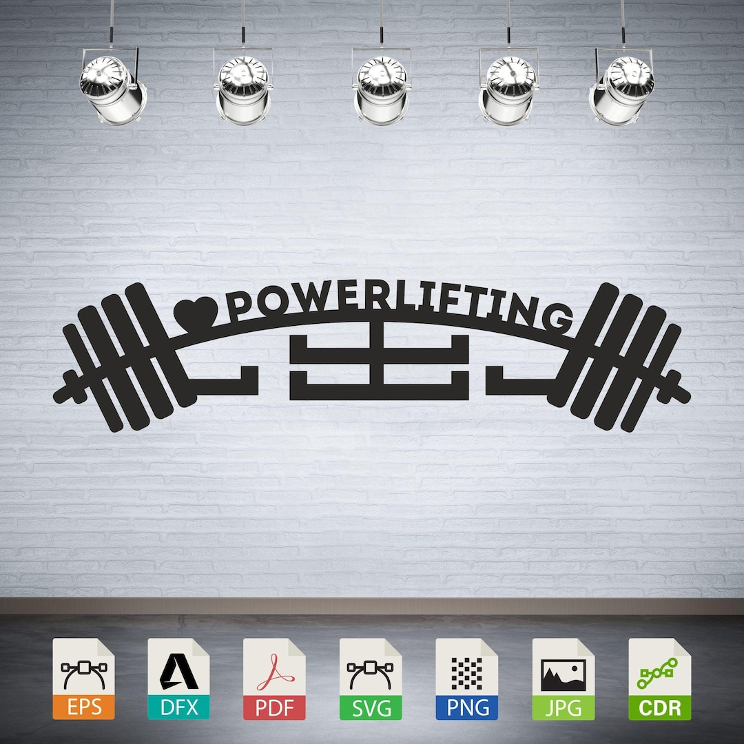 Powerlifting Medal Holder Svg, Fitness Gym Dxf, Download Digital Vector ...