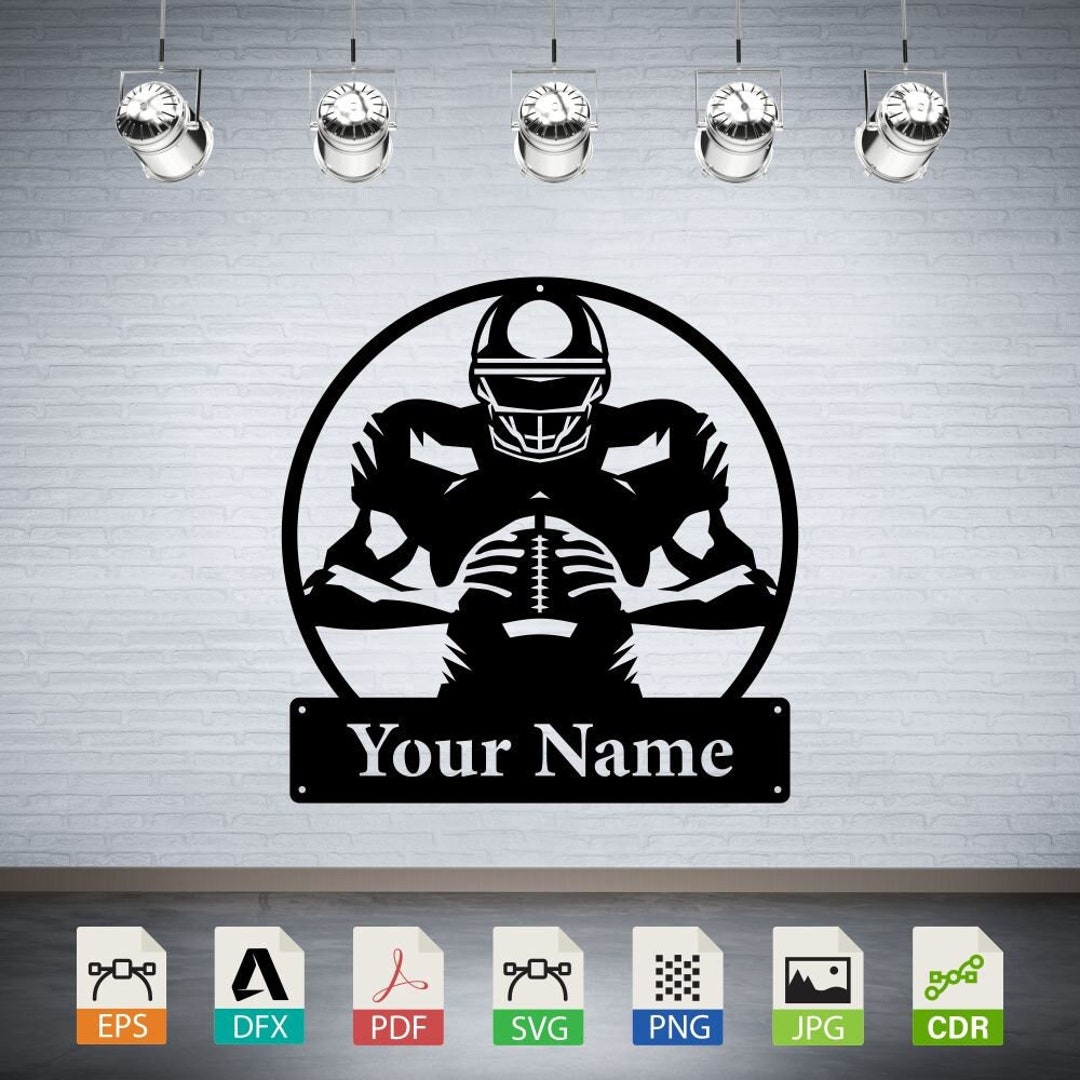 American Football Player Vector Files: Laser Cut CNC Engraving (digital ...