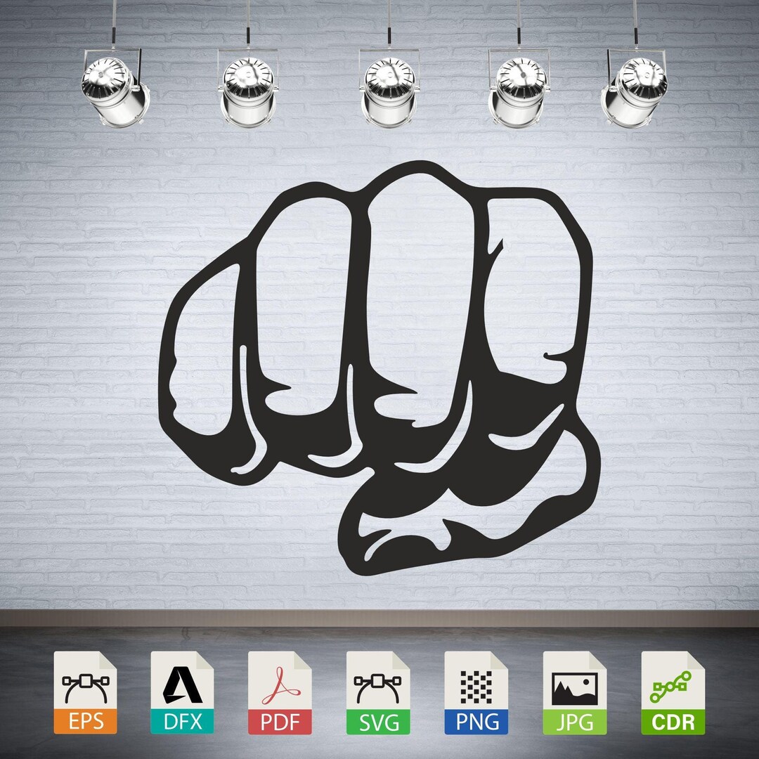 Punching Hand Svg, Hand Fist Dxf, Download Digital Vector Files for ...