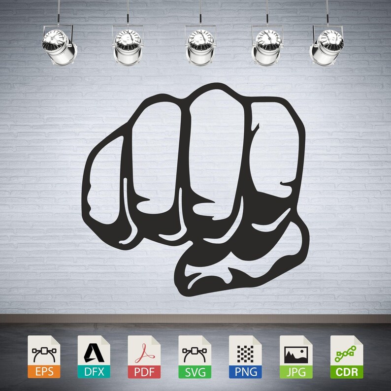 Punching Hand Svg, Hand Fist Dxf, Download Digital Vector Files for ...