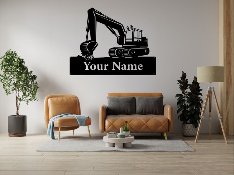 Excavator Vector Files: CNC Laser Cut, Wall Art (digital Download ...