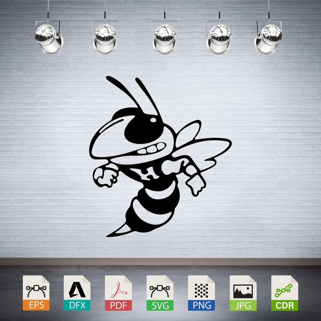 Hornet Bee Svg, Fighting Bumble Bee Dxf, Download Digital Vector Files ...