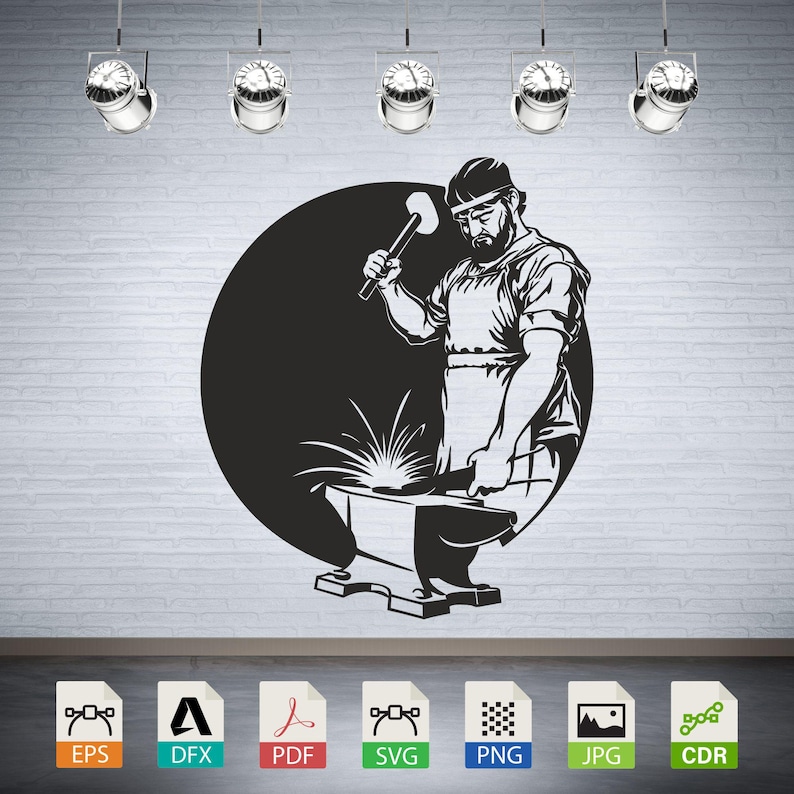 Blacksmith Welder Svg, Blacksmith on Work Dxf, Download Digital Vector ...