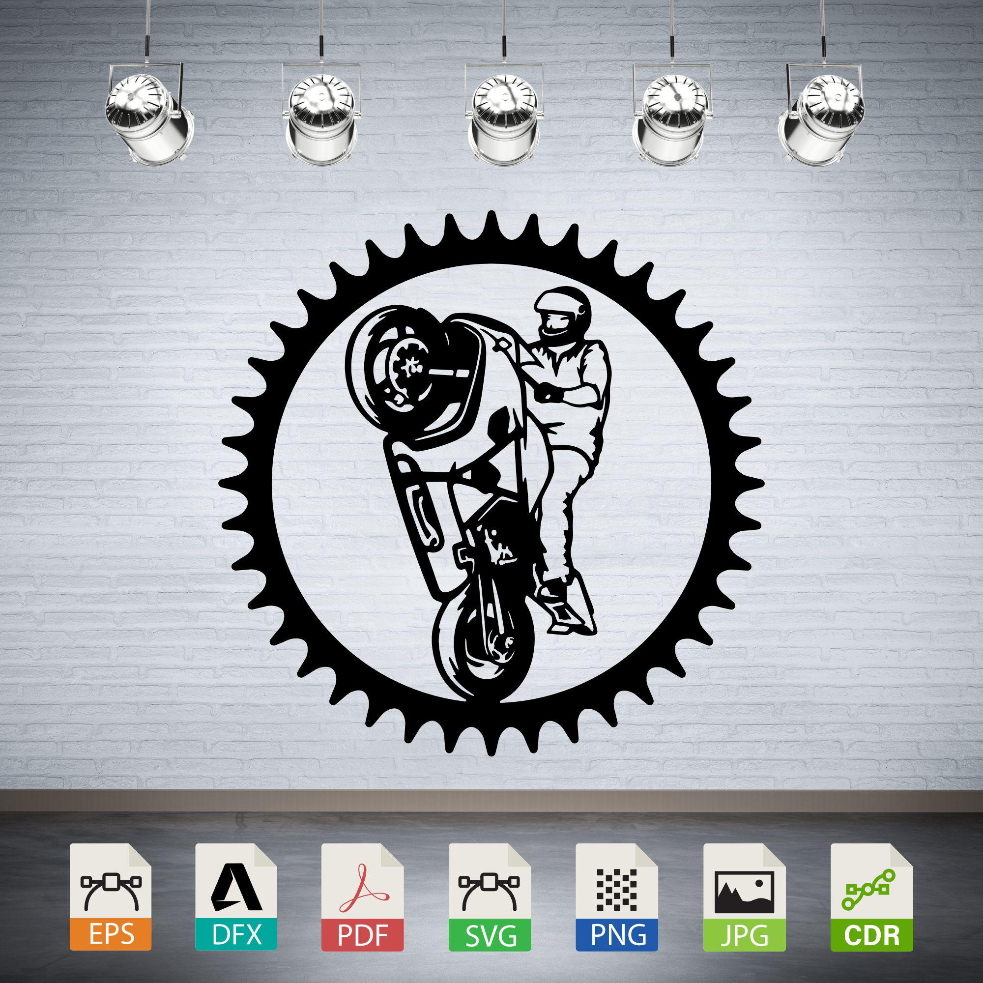 Motocross Bike Svg, Motorcycle Wheelie Dxf, Download Digital Vector ...