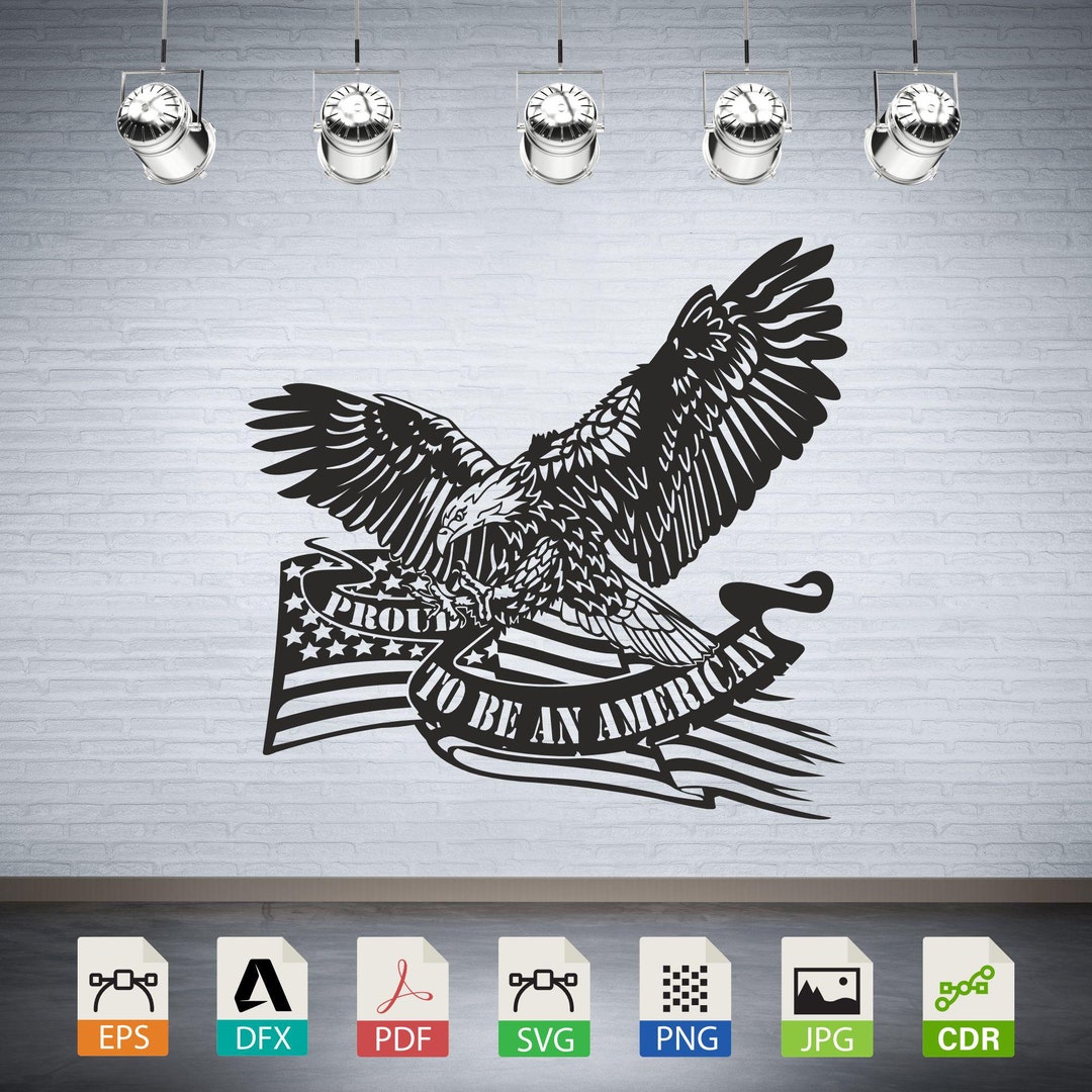 American Eagle Flag SVG DXF: Patriotic CNC Laser Cut Files - Etsy