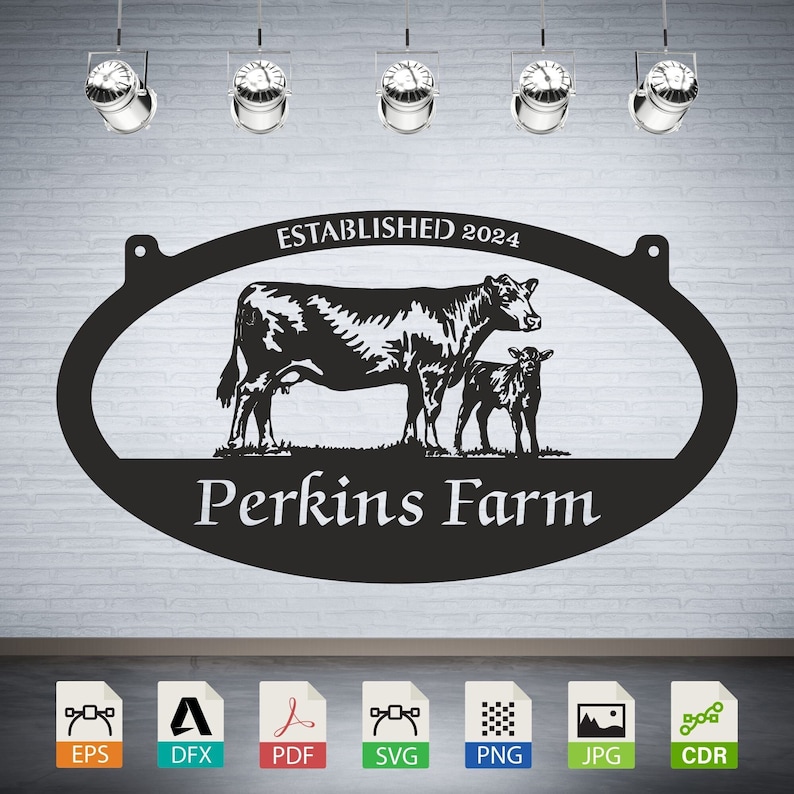 Cow Farm Sign SVG DXF: Laser Cut Vector Files (digital Download) - Etsy