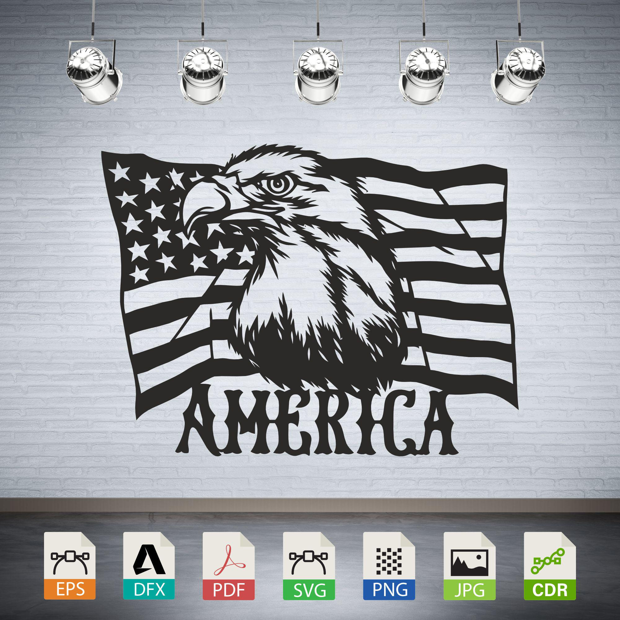 American Eagle Flag Svg, Patriotic American Eagle Dxf, Download Digital ...