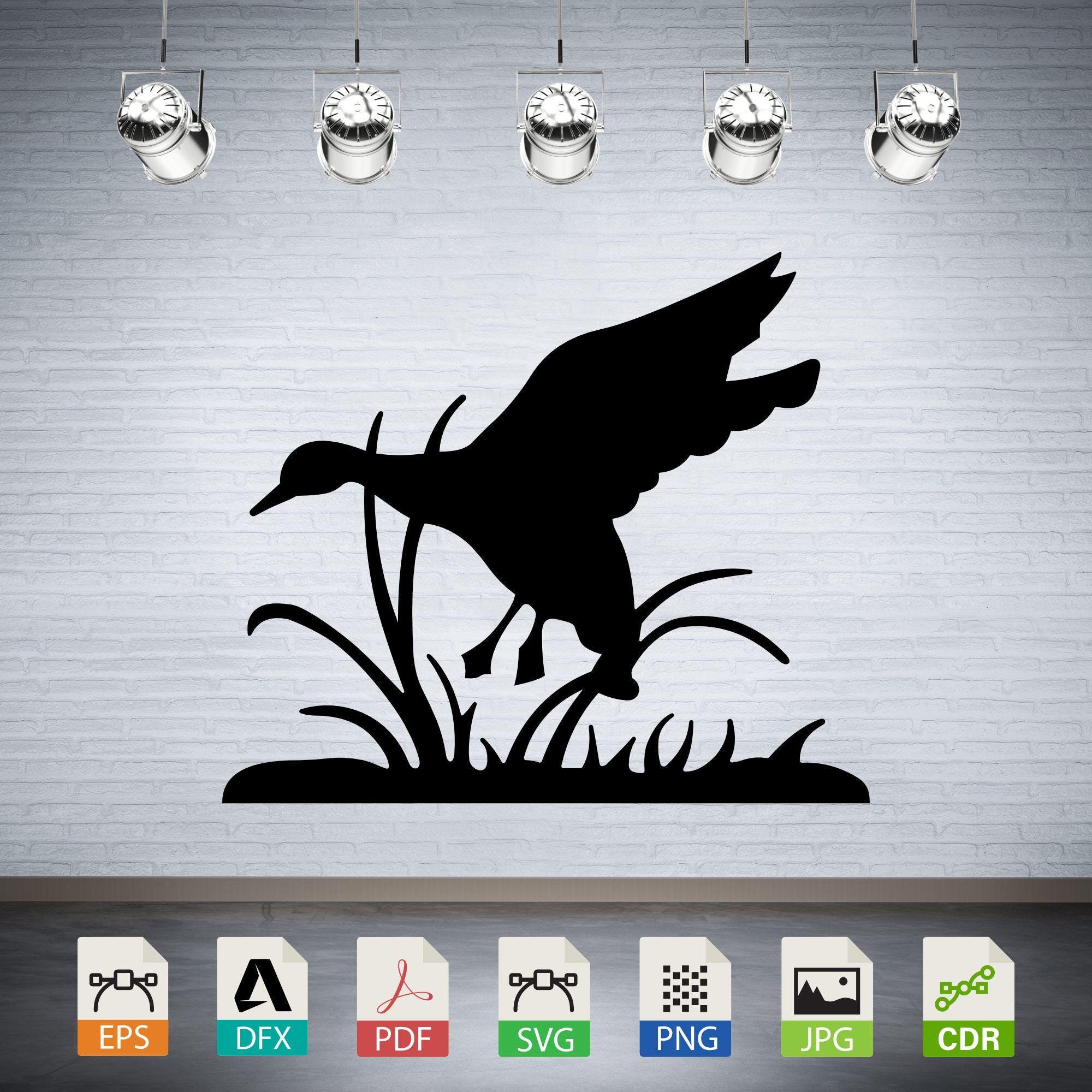 Duck in Flight SVG DXF: Laser Cut CNC Vector Files (digital Download ...