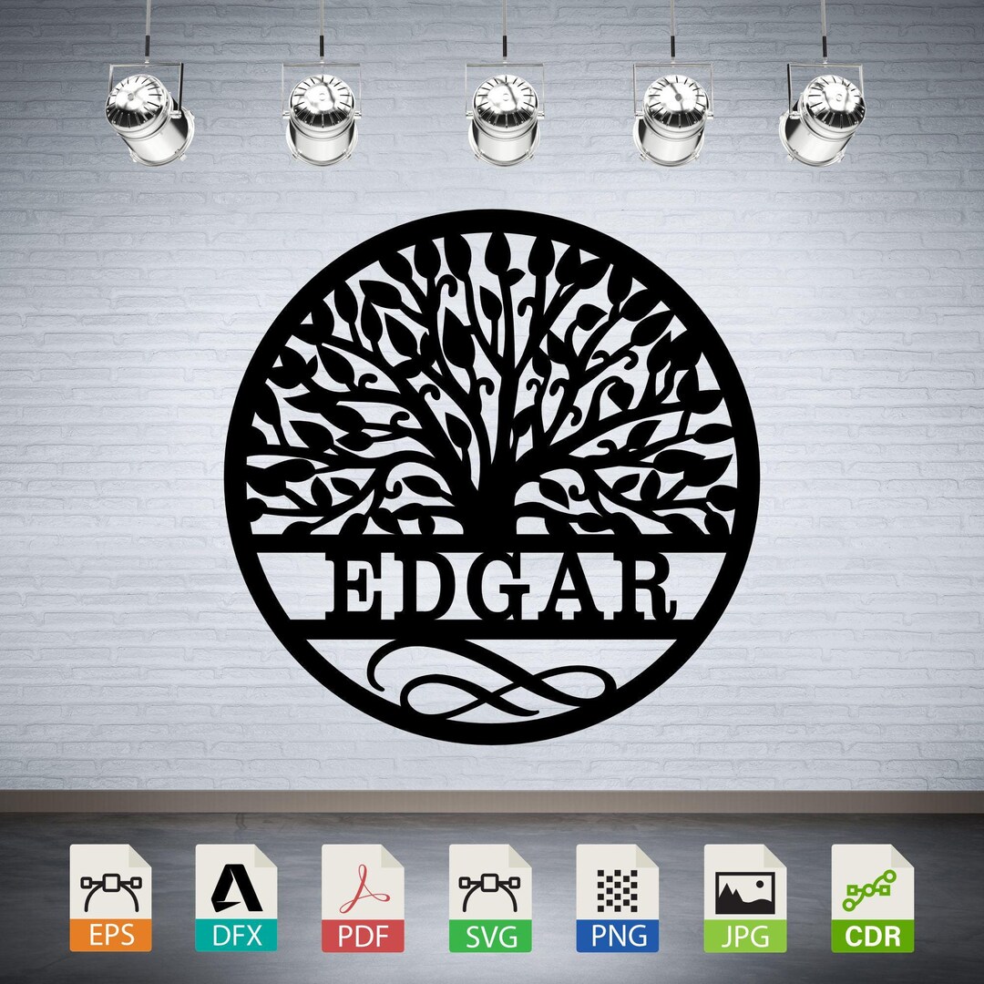 Tree of Life Monogram Svg, Family Tree Wall Decor Dxf, Download Digital ...