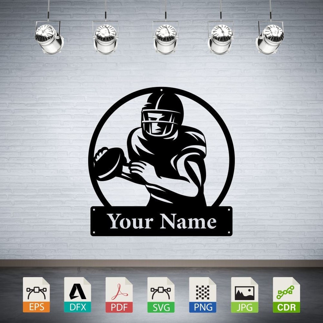 American Football Player Vector Files: Laser Cut CNC Engraving (digital ...