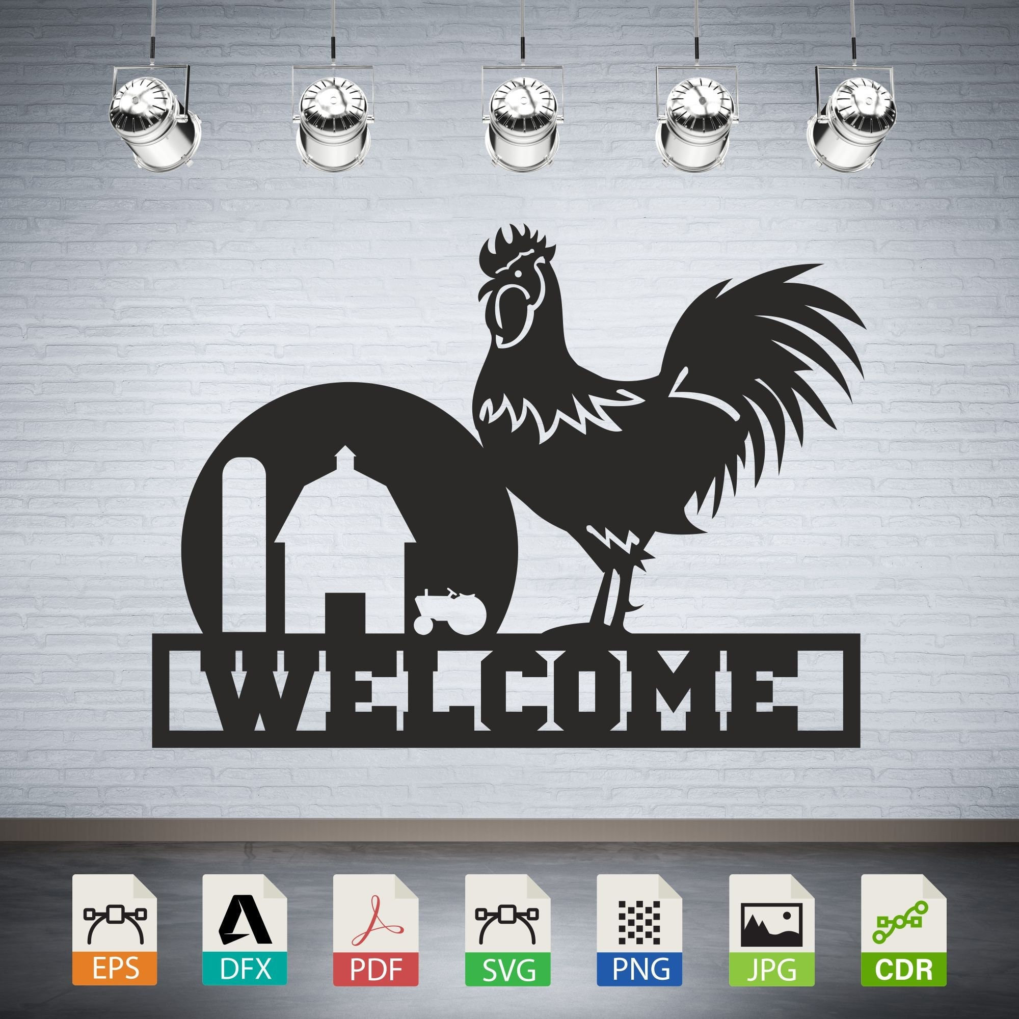Welcome Chicken Sign Svg, Farm Welcome Dxf Download Digital Vector ...