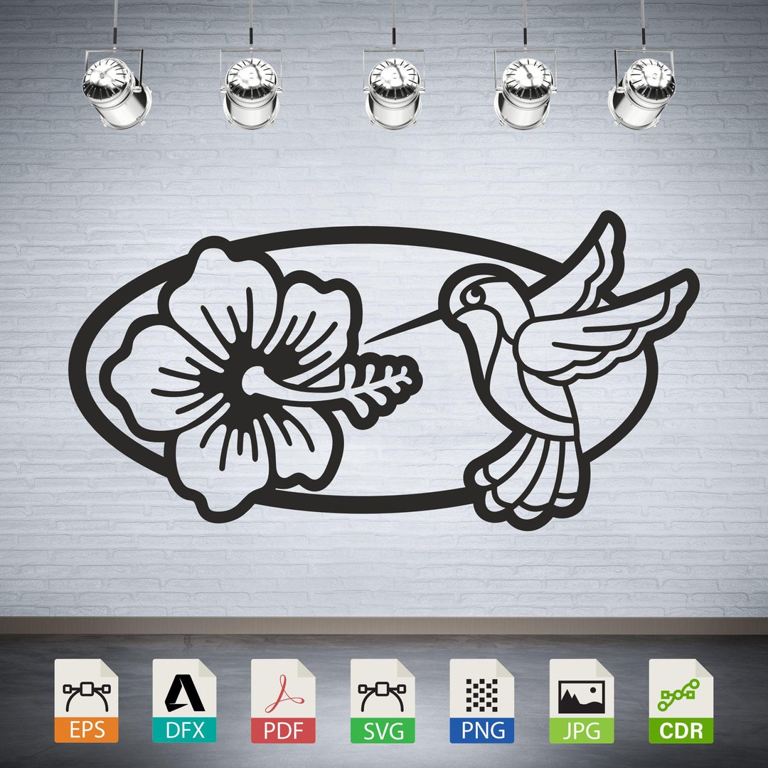 Hummingbird Flower Svg, Bird Flying Dxf, Download Digital Vector Files ...
