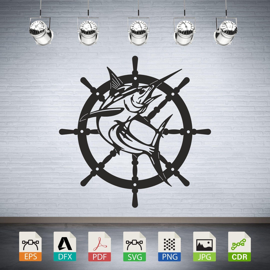 Marlin & Tuna Fishing SVG DXF: CNC Laser Cut Files (digital Download ...