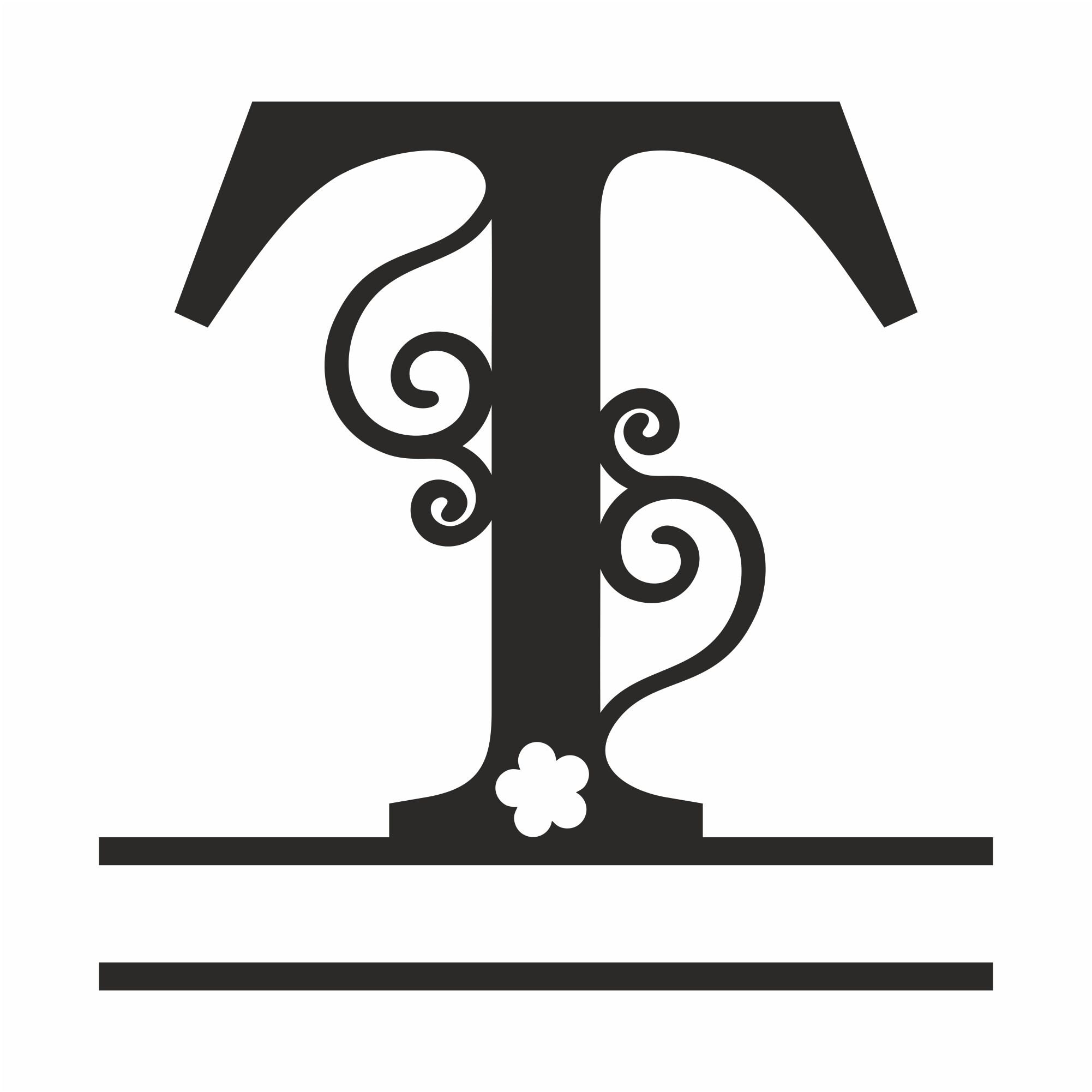 Split Letter Svg, Name Monogram Dxf, Download Digital Vector Files for ...