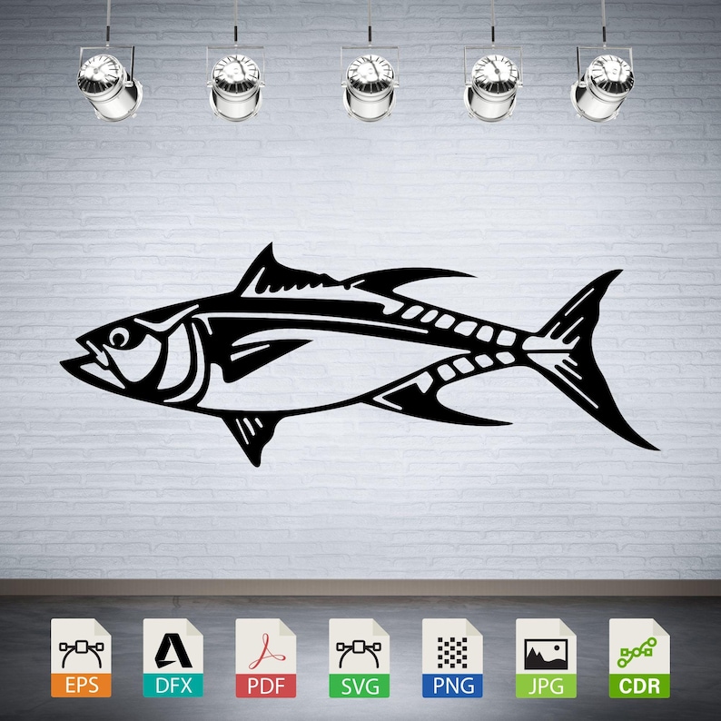 Tuna Fish Svg, Fish Sign Dxf, Download Digital Vector Files for Instant ...
