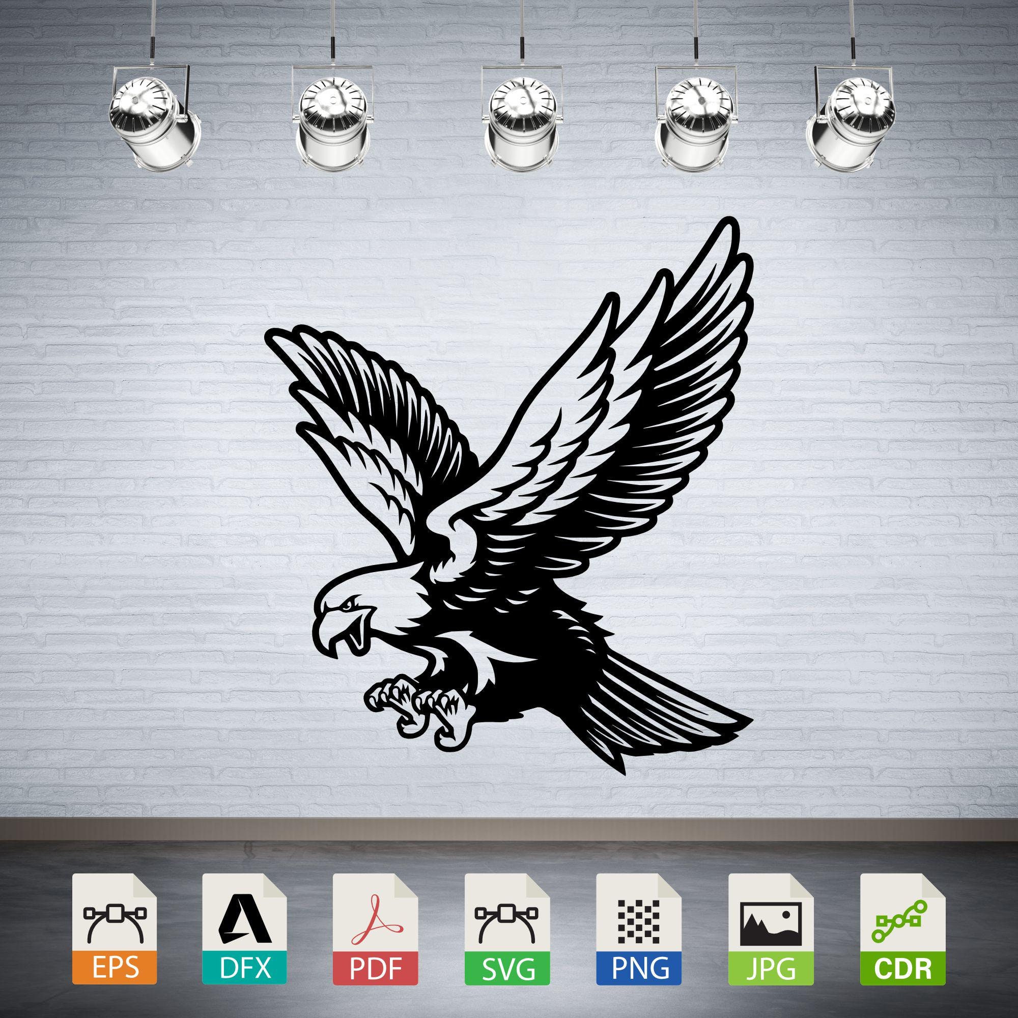 Eagle Flying in the Sky Svg, Download Digital Vector Files for Instant ...